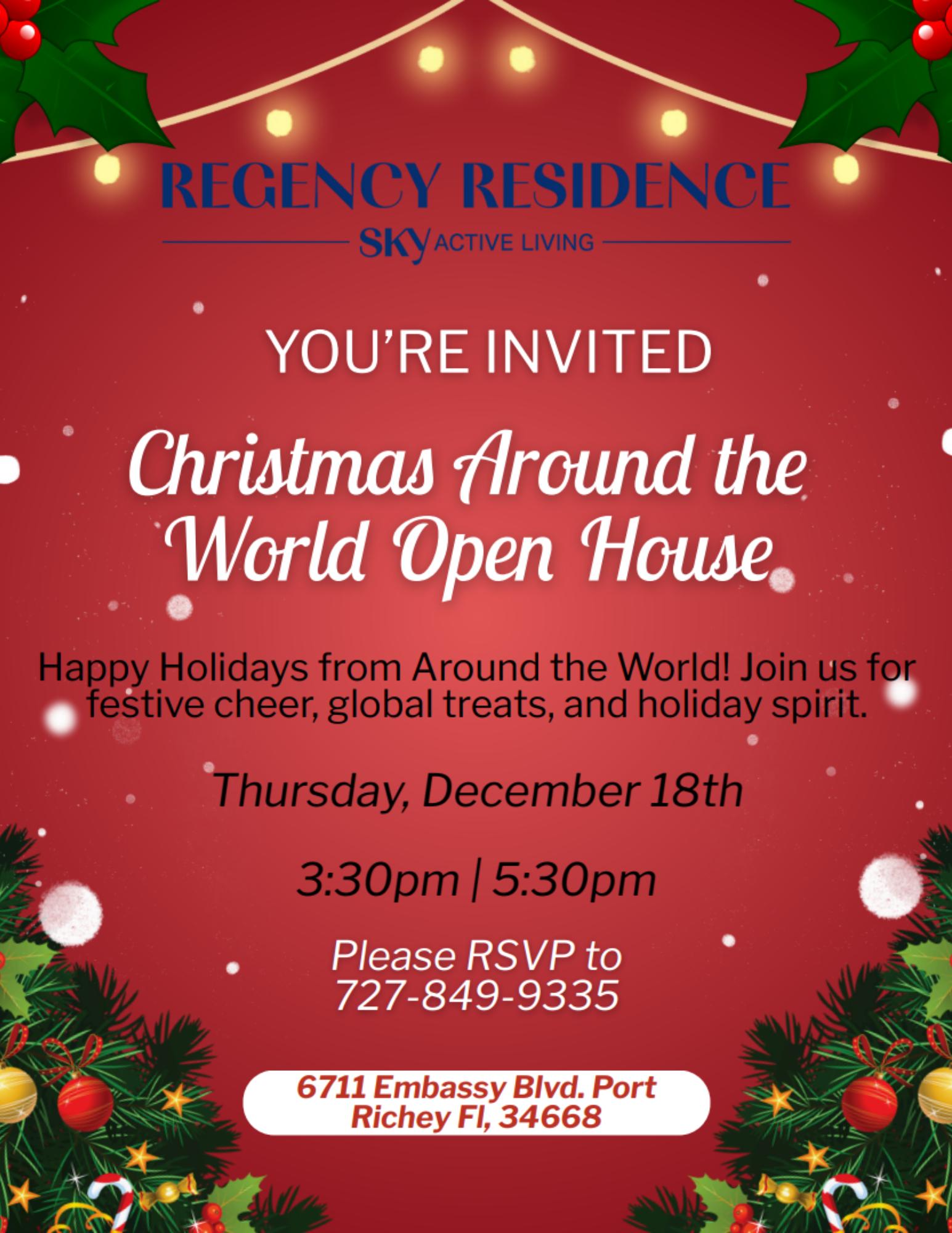Christmas Around the World Open House at Regency Residence